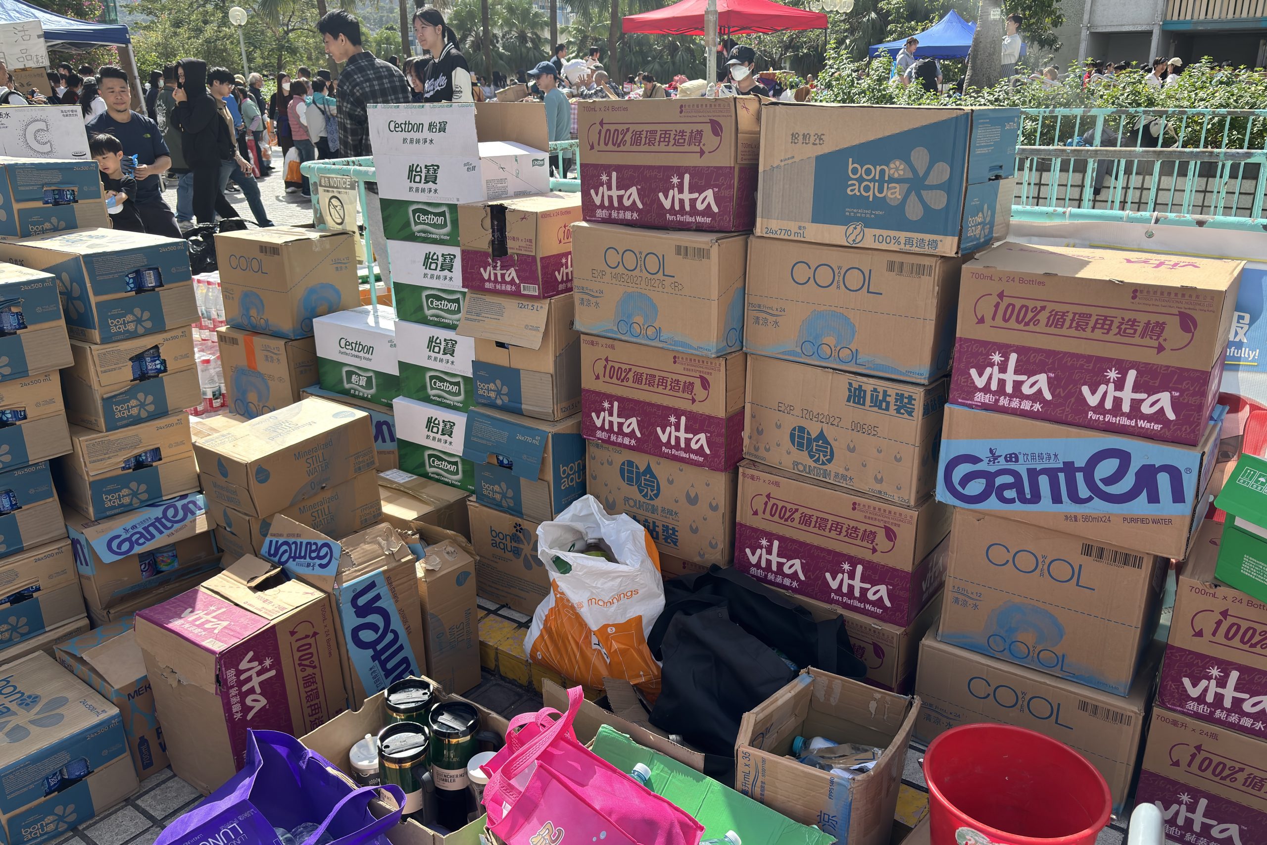Kwong Fuk relief stations overflow with supplies amid Tai Po fire ...